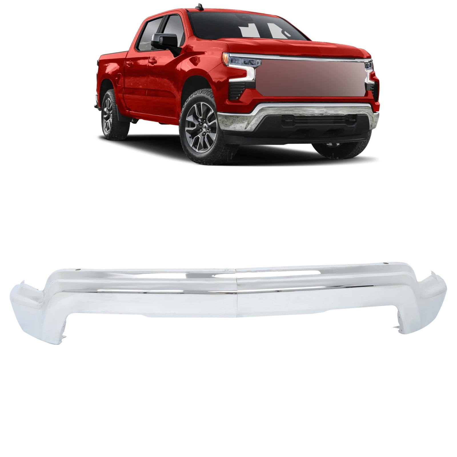 Front Bumper Split Replacement Chrome Steel For Chevrolet Silverado ...