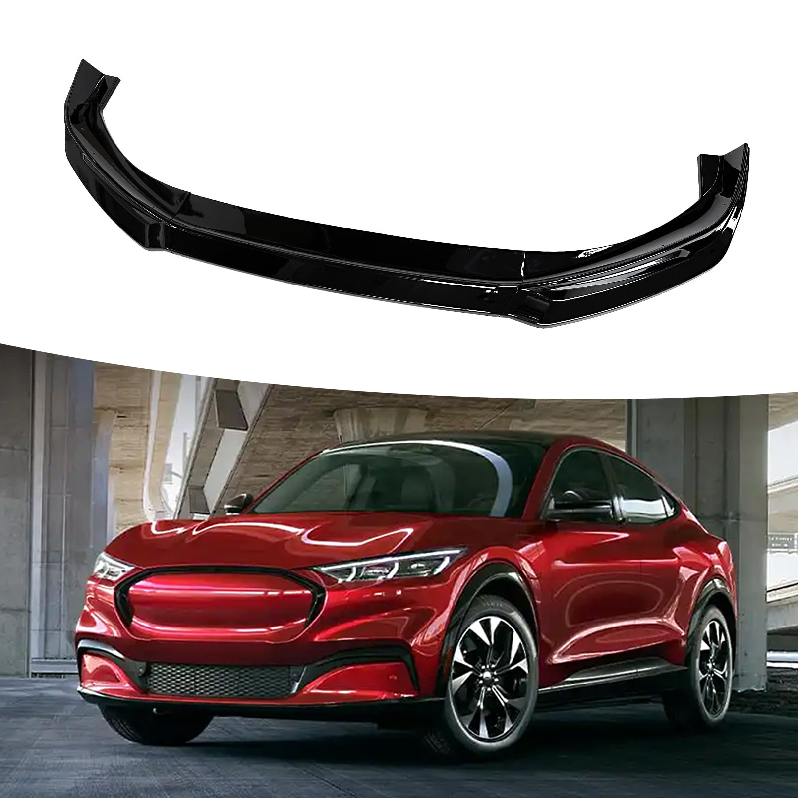 Front Bumper Splitter 3-part Lip (Glossy Black) For 2021-2022 Mustang ...
