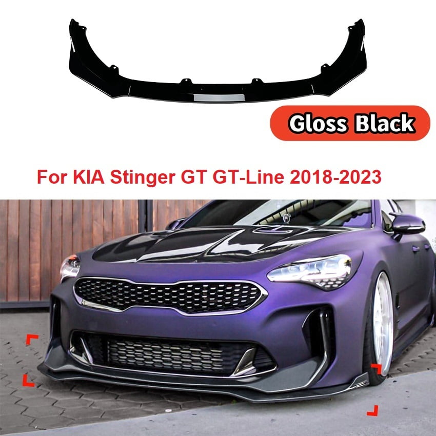 Front Bumper Splitter Lip for KIA Stinger GT, GT-Line 2018-2023, Chin Spoiler Air Dam 3PCS/Set ...