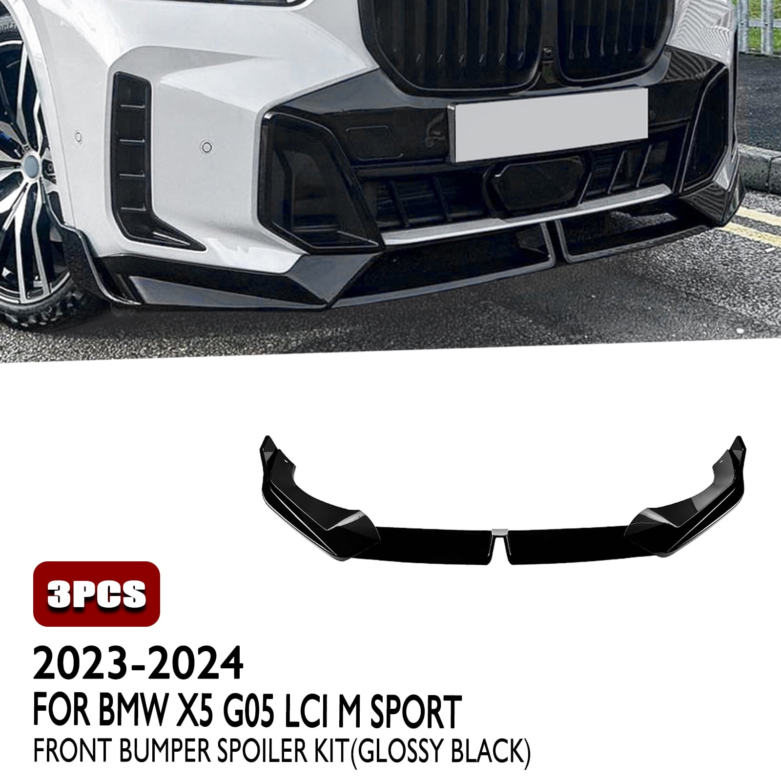 IDENUONA Front Bumper Spoiler Lip, Glossy Black Carbon Fiber Look, BMW ...
