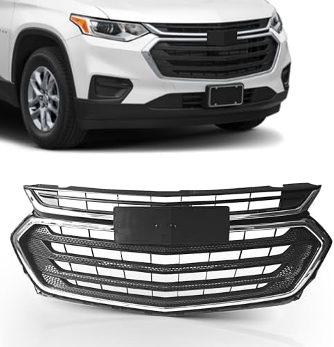 Front Bumper Upper Grille Grill Black With Chrome Compatible with 2018 ...