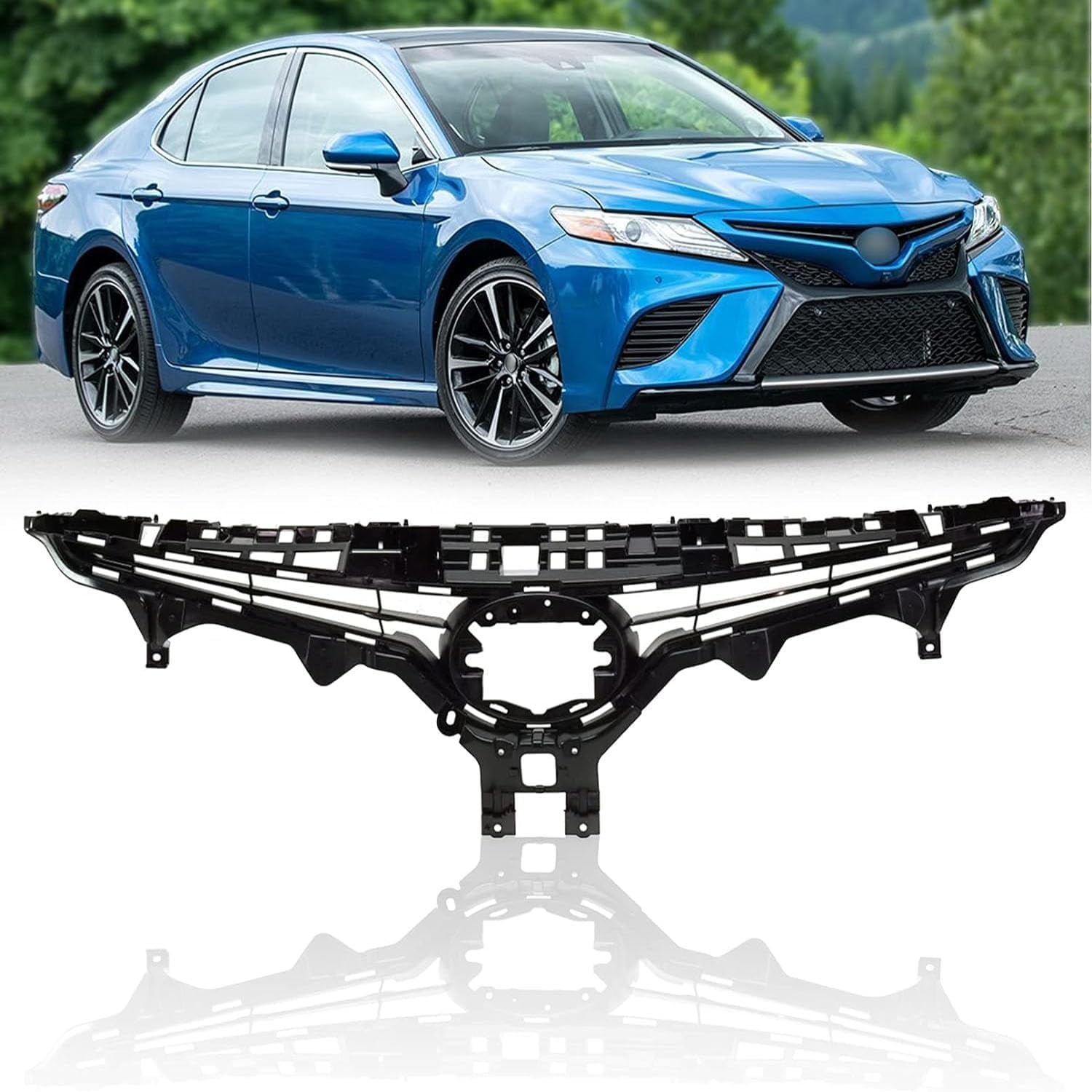 Front Bumper Upper Hood Grille Assembly Black Grill Auto Parts ...