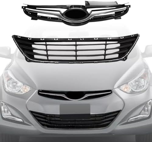 Front Bumper Upper&Lower Grill Grille For 2011-2015Hyundai Elantra ...