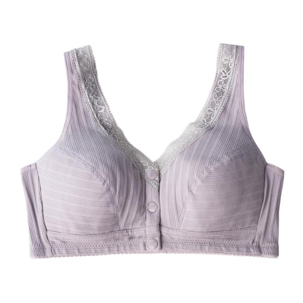 Front Button Bra, Plus Size, Close Opening, Women's Cotton Sports Bra ...