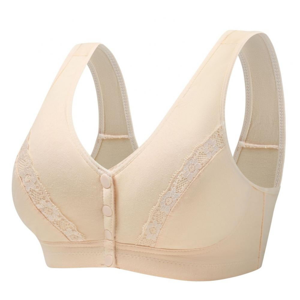Front Button Bra, New Front Clasp Wireless Cotton Vest Bra - Walmart.com
