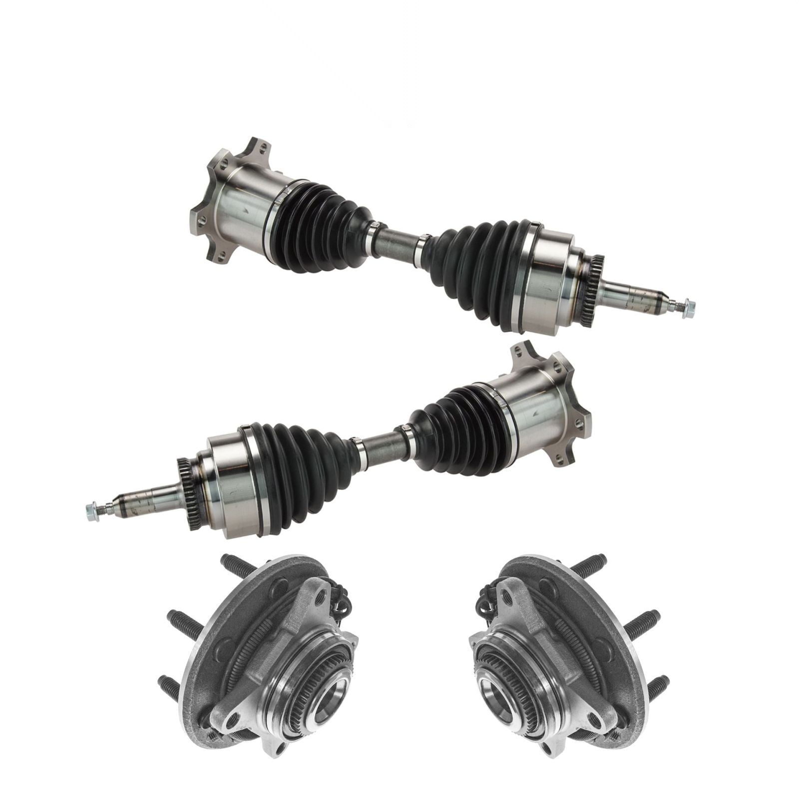 Front CV Axle Shafts & Wheel Hub Bearing Assemblies - Set of 4 for F150 ...