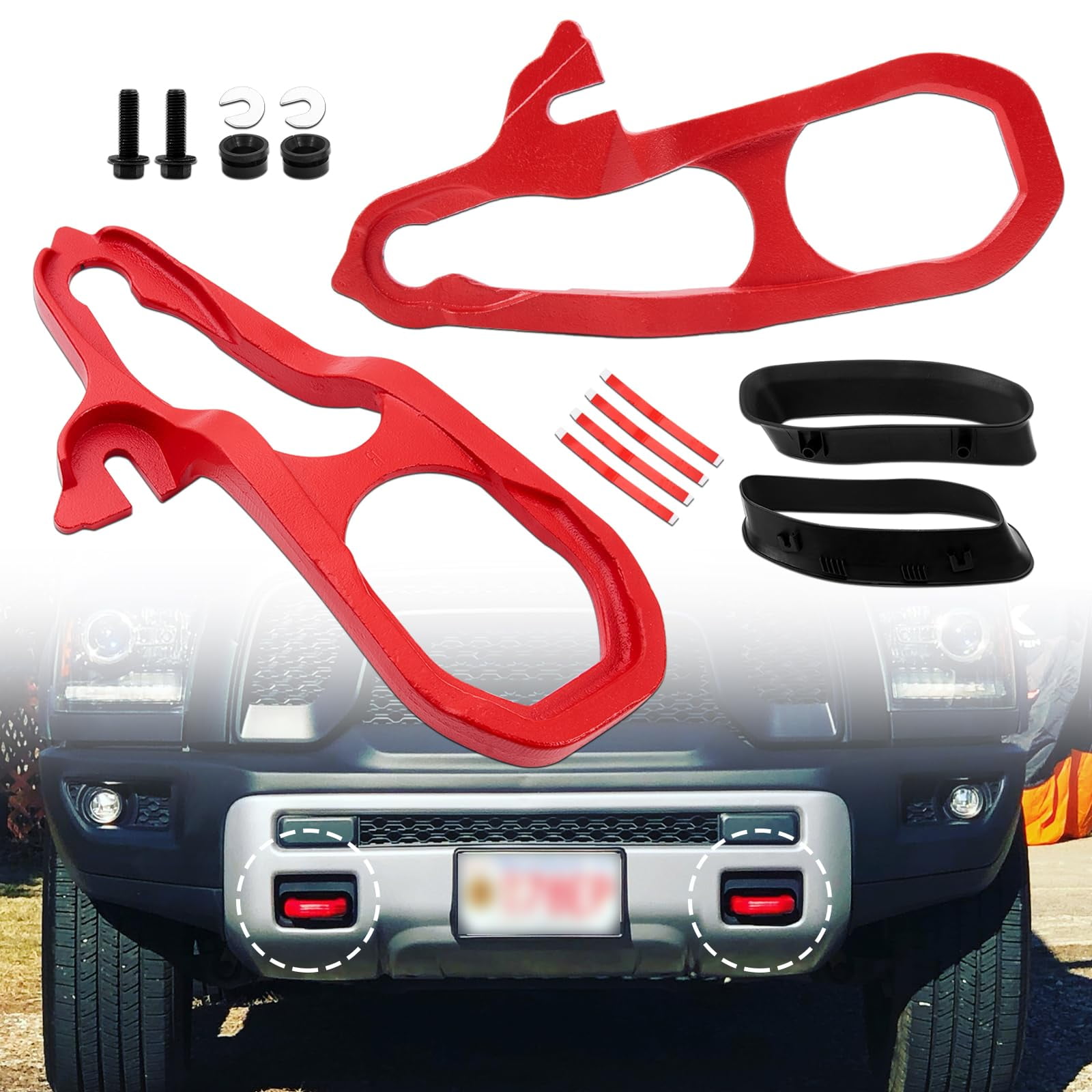 Front Car Front Forged Heavy Duty Left & Right Tow Hooks with Hardware ...