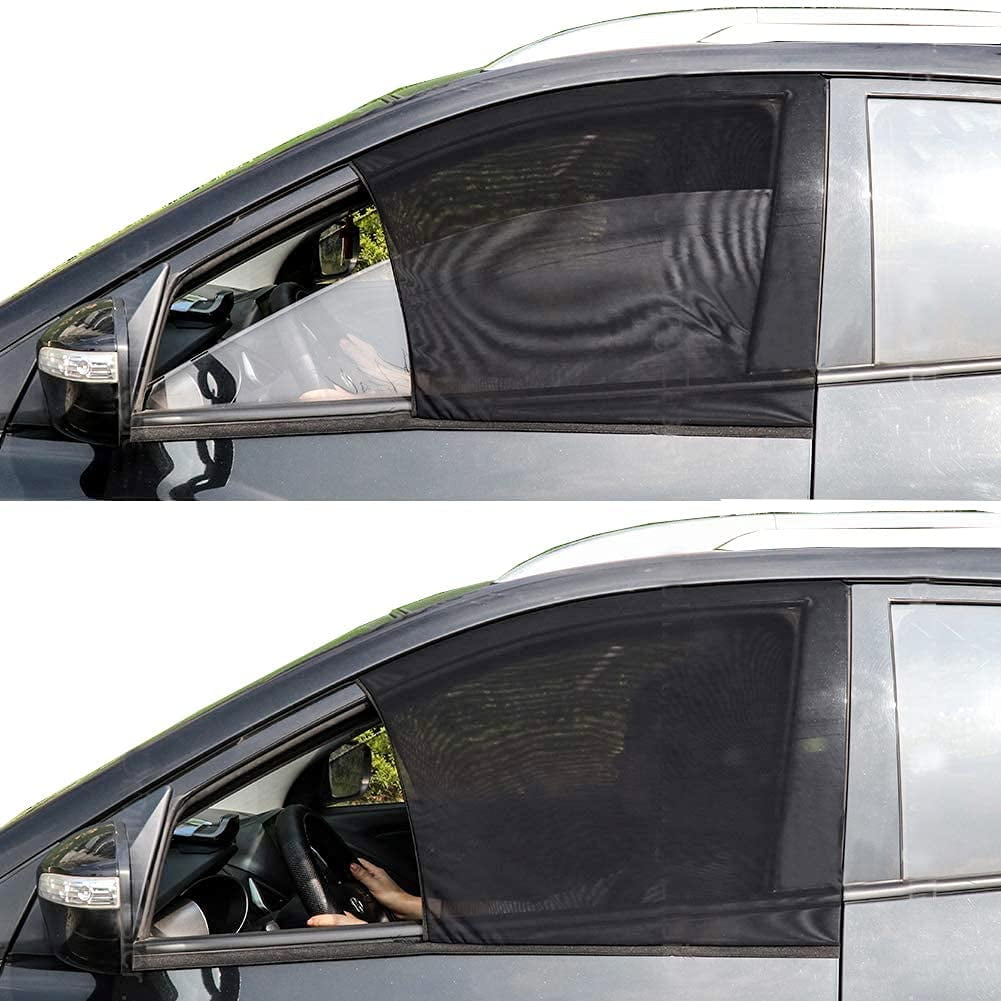 Front Car Window Sun Shade - 2 Pack Breathable Mesh Car Side Window ...