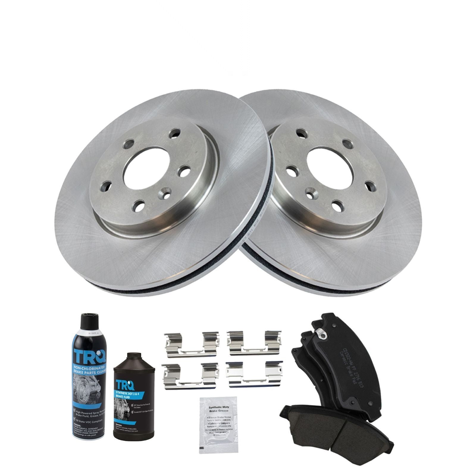 Front Ceramic Brake Pad & Rotor Kit w/Chemicals for Chevrolet for Sonic ...