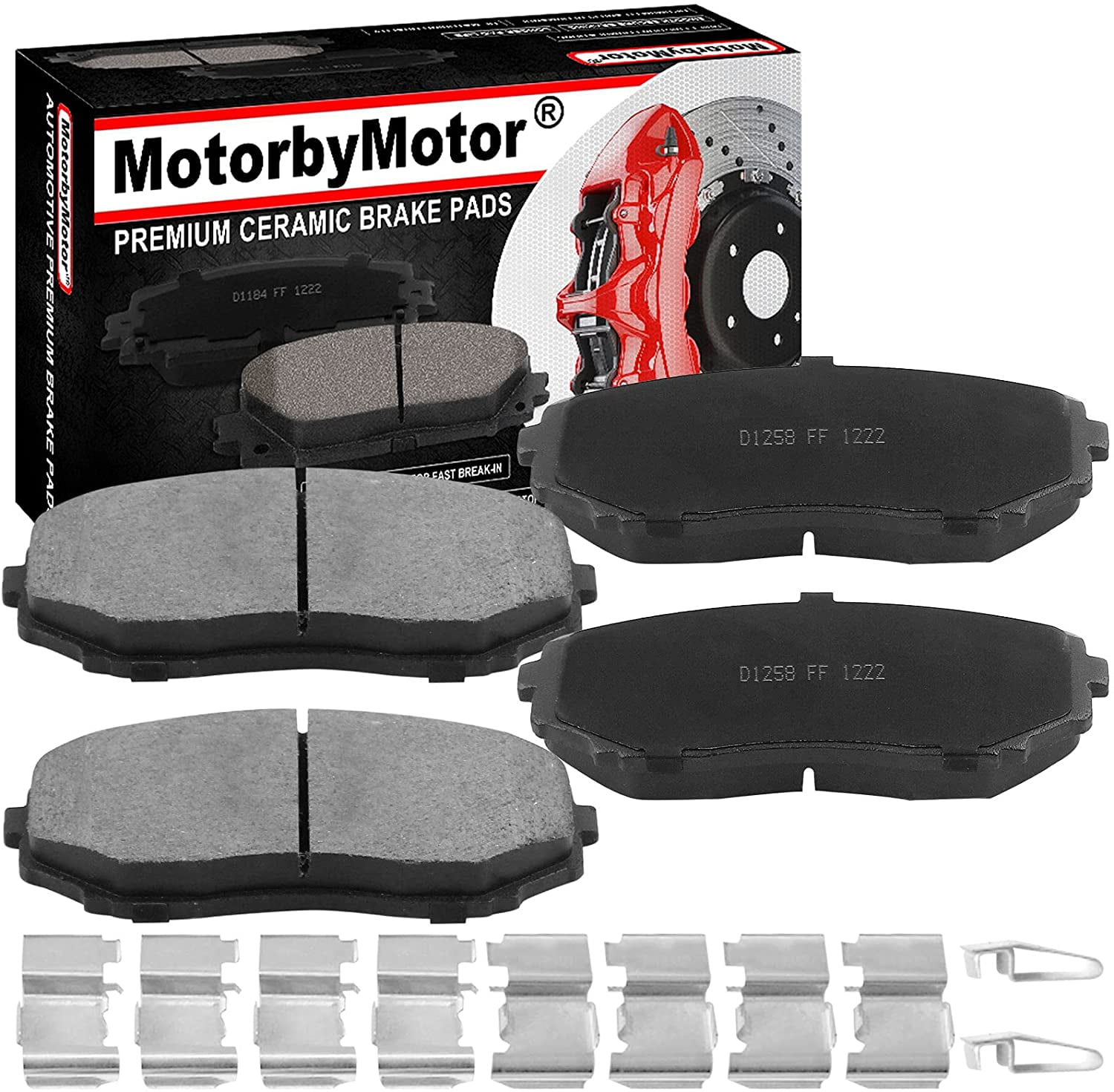Front Ceramic Brake Pads w/Hardware Kits Fits for Ford Edge, Lincoln ...