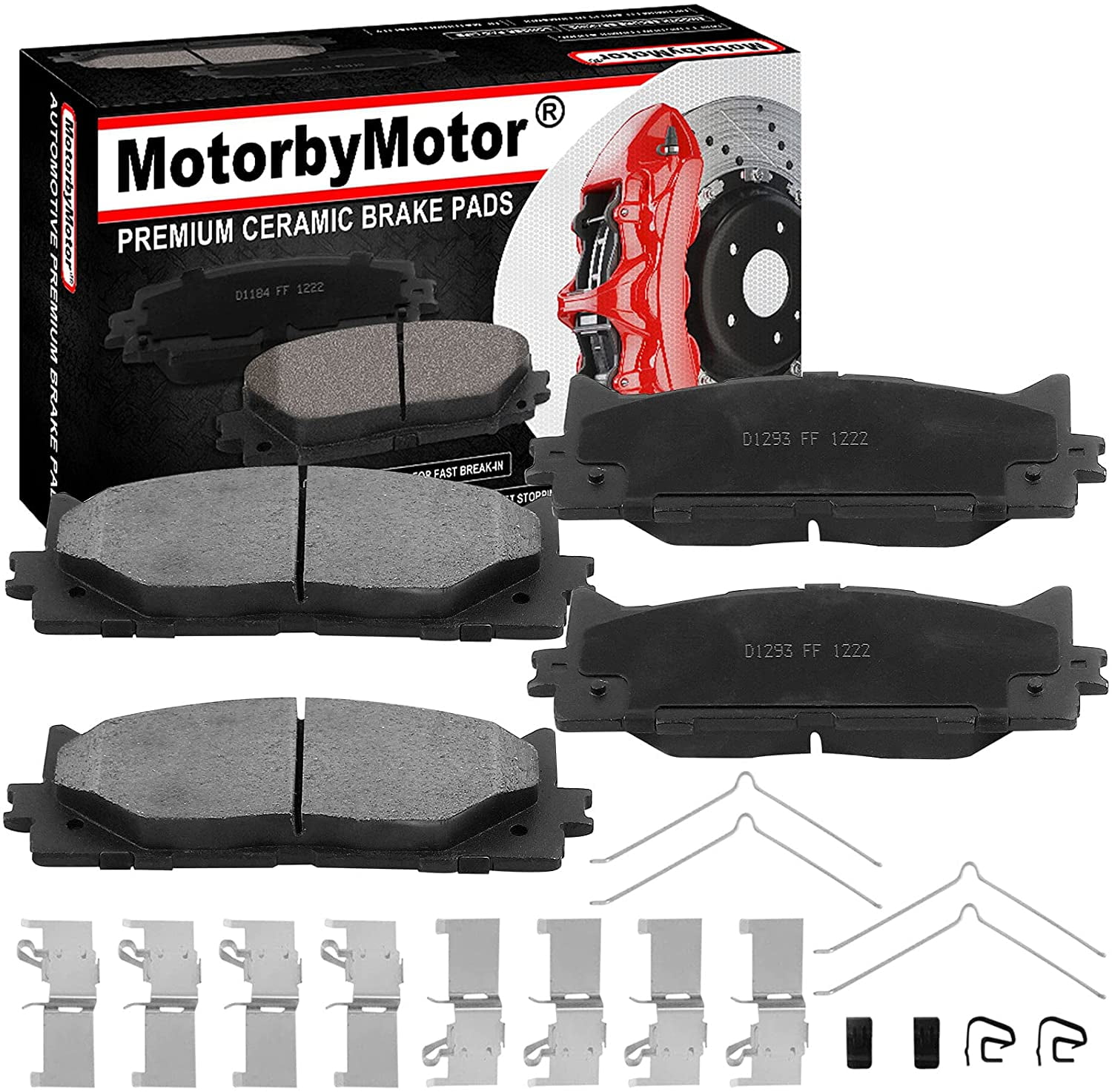 Front Ceramic Brake Pads w/Hardware Kits Fits for Toyota Avalon 08 - 18 ...