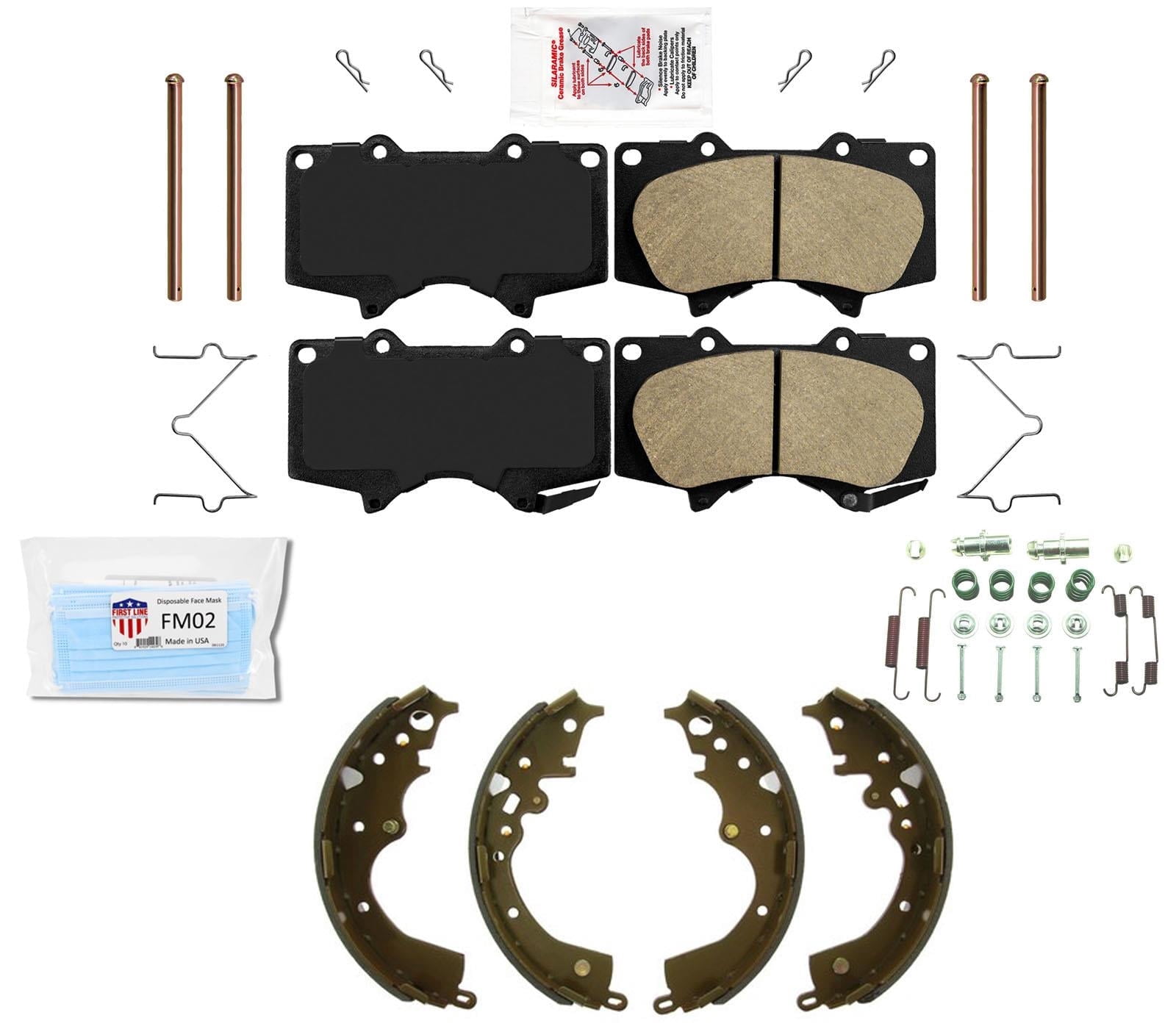 Front Ceramic Pads Shoes Hardware Fits for 2005-2020 4 Wheel Drive ...