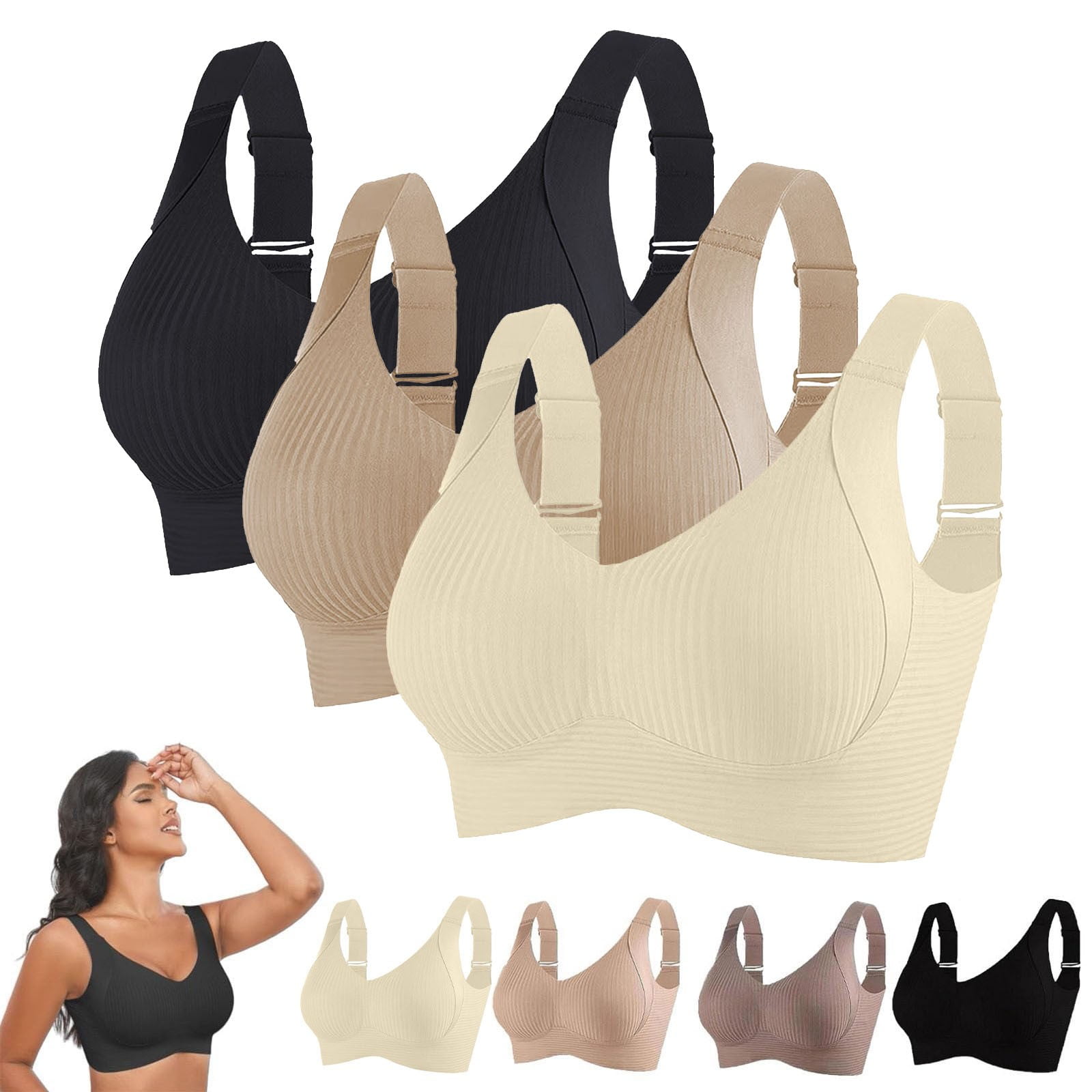 Front Closure Bra For Seniors - Wirefree Anti-Sagging Bras With ...