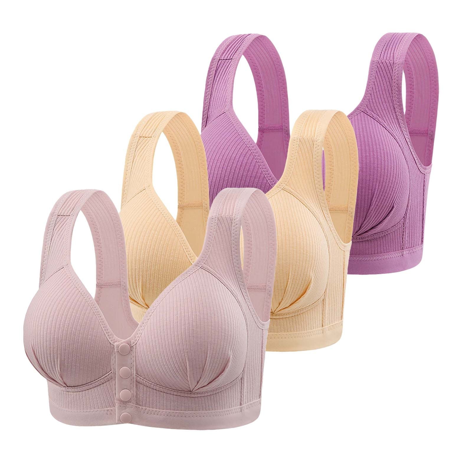 Front Closure Bras for Older Women, Audhol Women's Seamless Front Snap ...