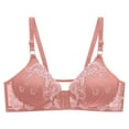 Front Closure Bras for Women Lace Snap Hides Back Fat Full Coverage ...