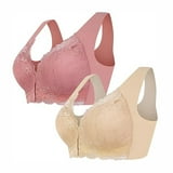 Front Closure Bras for Women 2 Pack Posture Smooth Back No Underwire ...