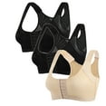 Front Closure Bras for Women 3 Pack Shoulder Hook Back Smoothing High ...
