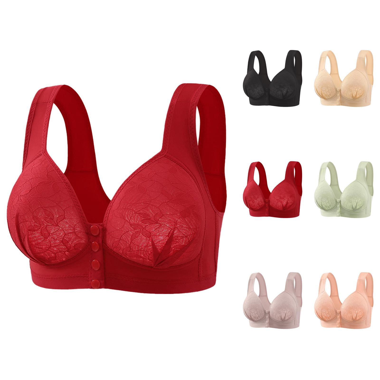 Front Closure Bras for Women Plus Size Breathable Moisture Wicking ...