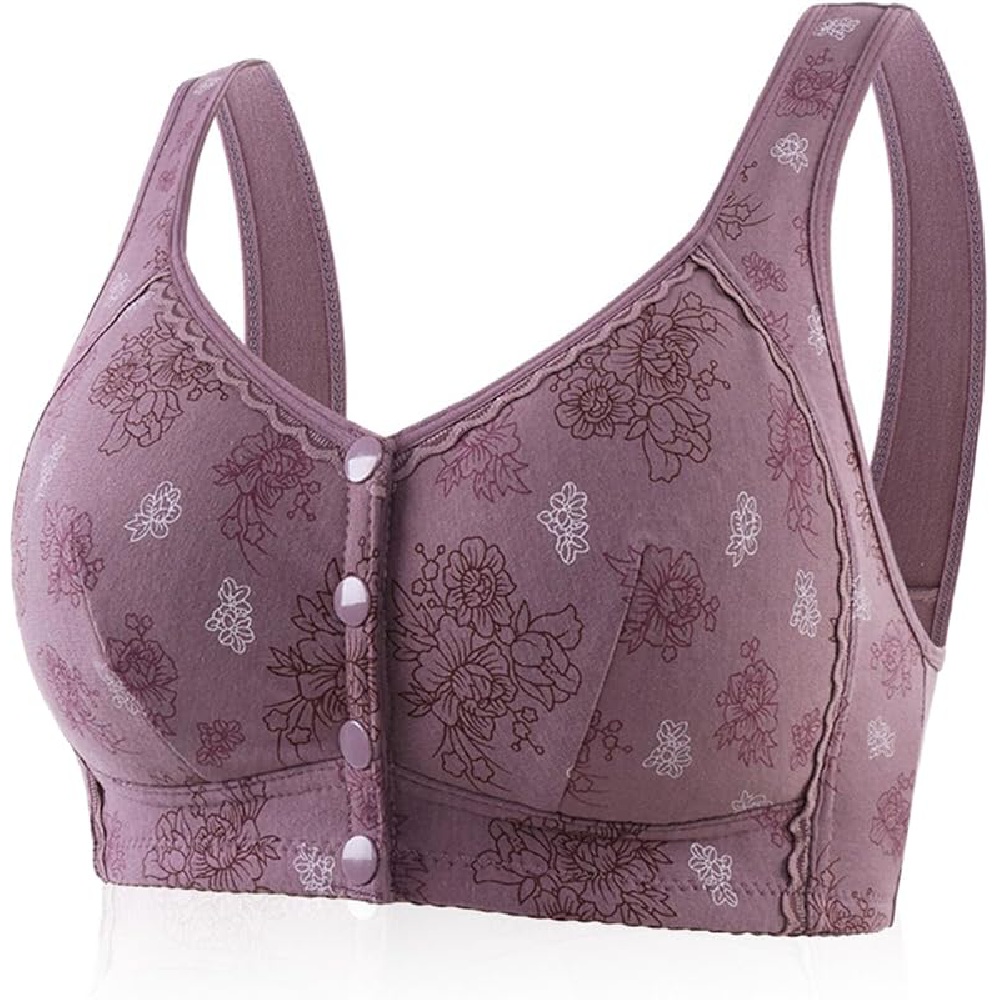 Front Closure Bras for Women Plus Size No Wire Bra for Senior ...