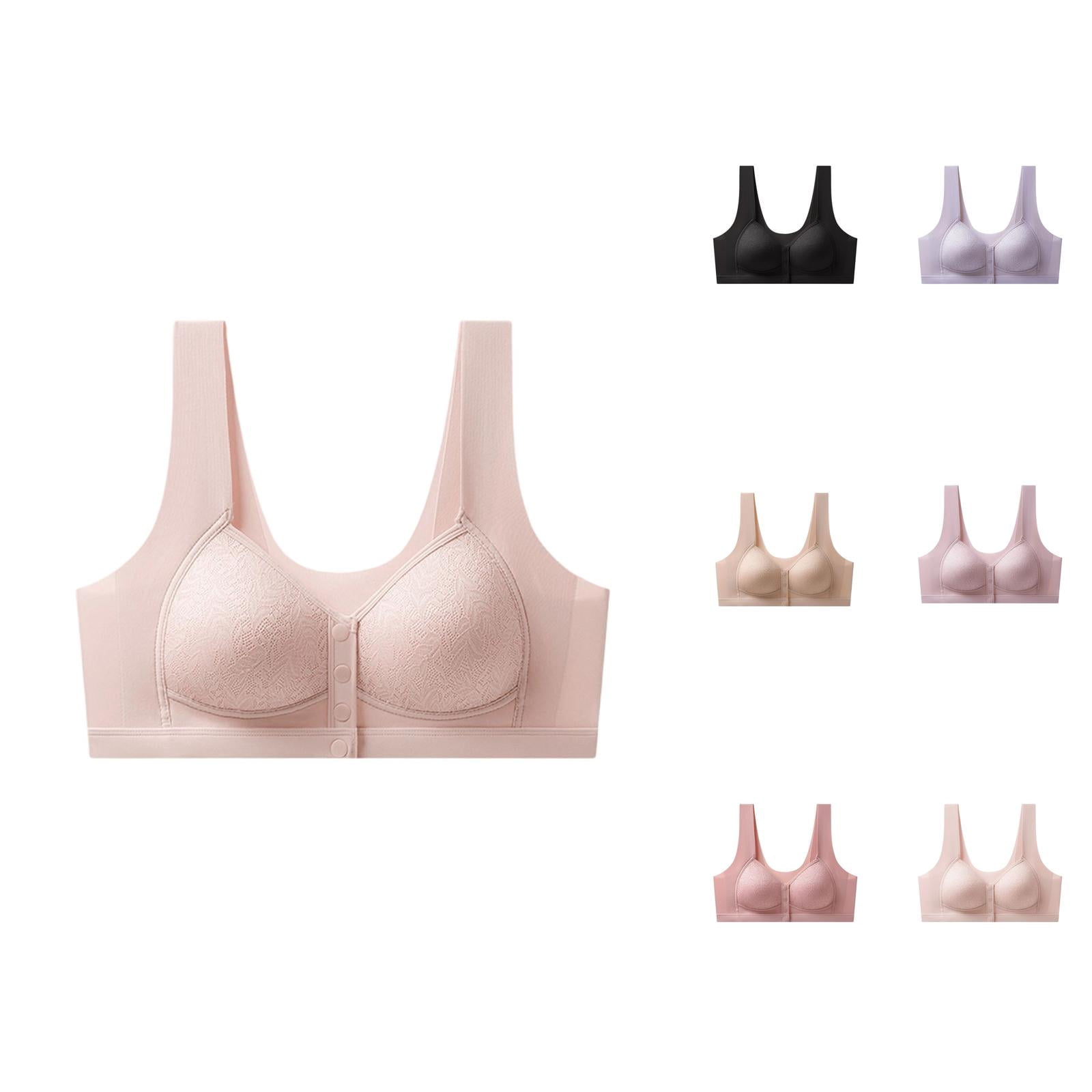Front Closure Bras for Women Plus Size Wide Strap Wireless Bralettes ...