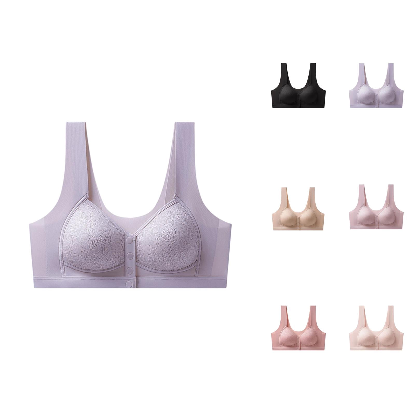 Front Closure Bras for Women Plus Size Wide Strap Wireless Bralettes ...