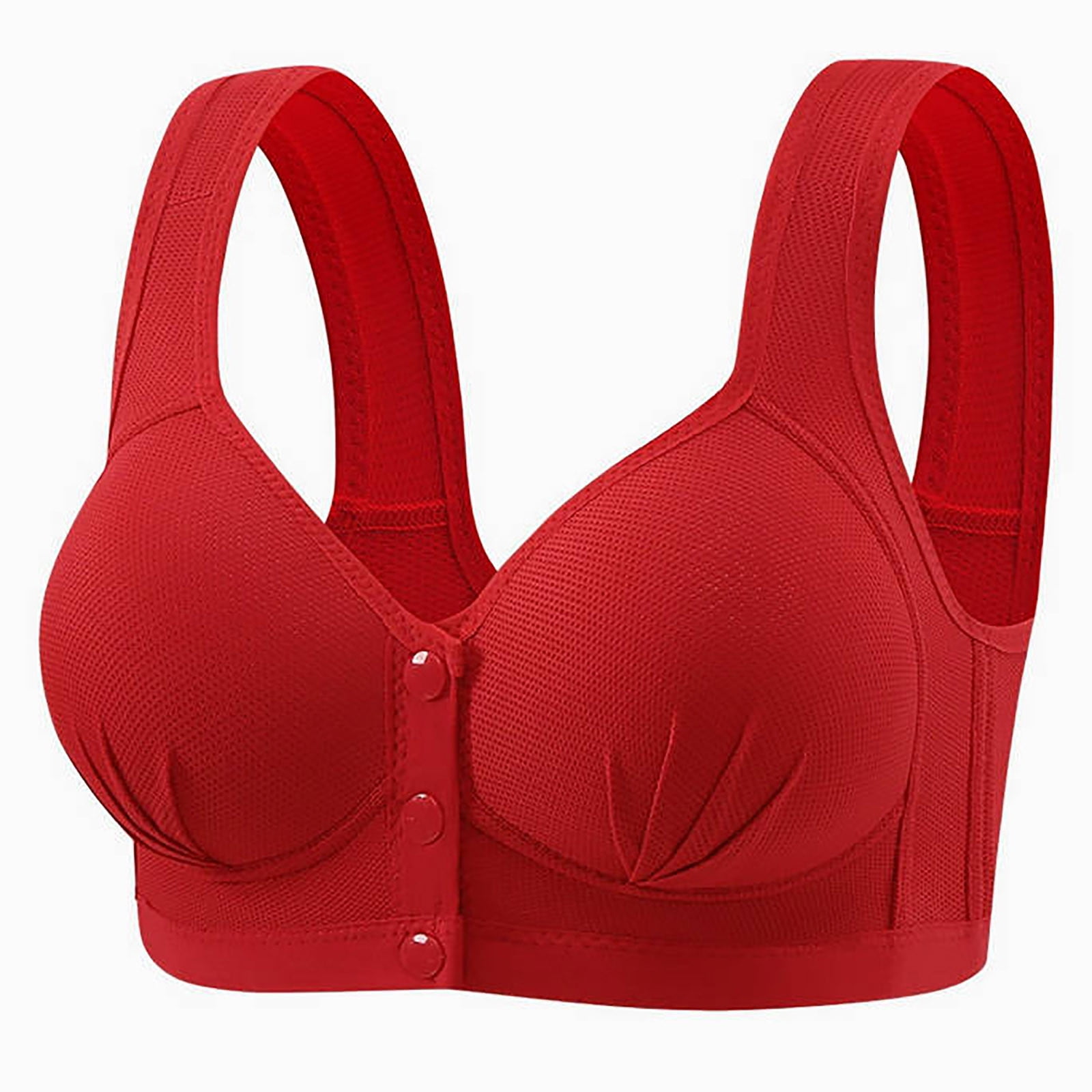 Front Closure Bras for Women V Neck Wireless Bras Front Button Push Up ...