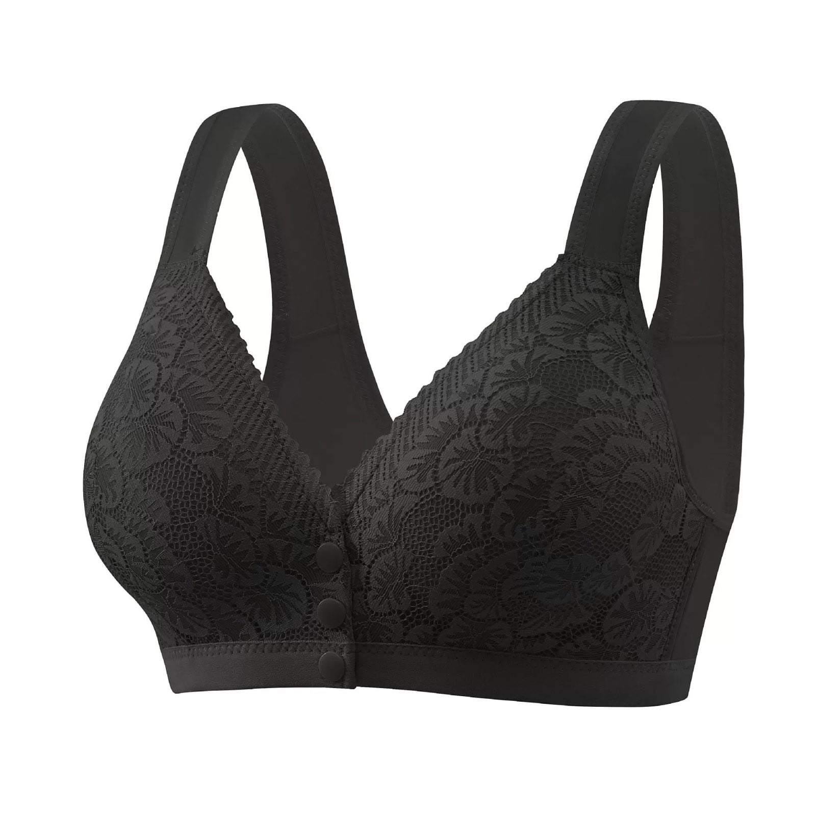 Front Closure Wireless Bra for Women – Plus Size Comfort Bras with Wide ...