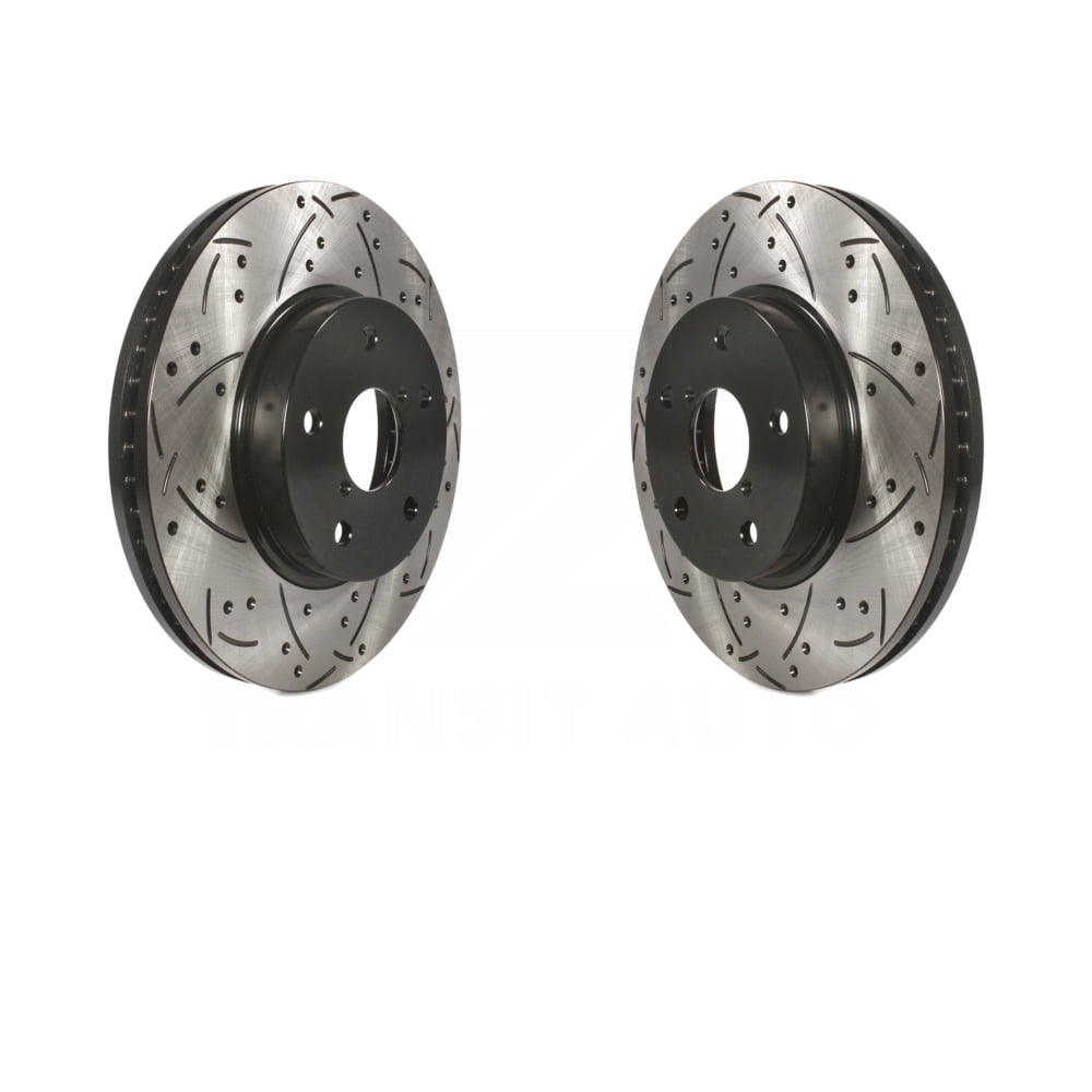 DS-One Front Coated Drilled Slotted Disc Brake Rotors Pair for Car 2015 ...