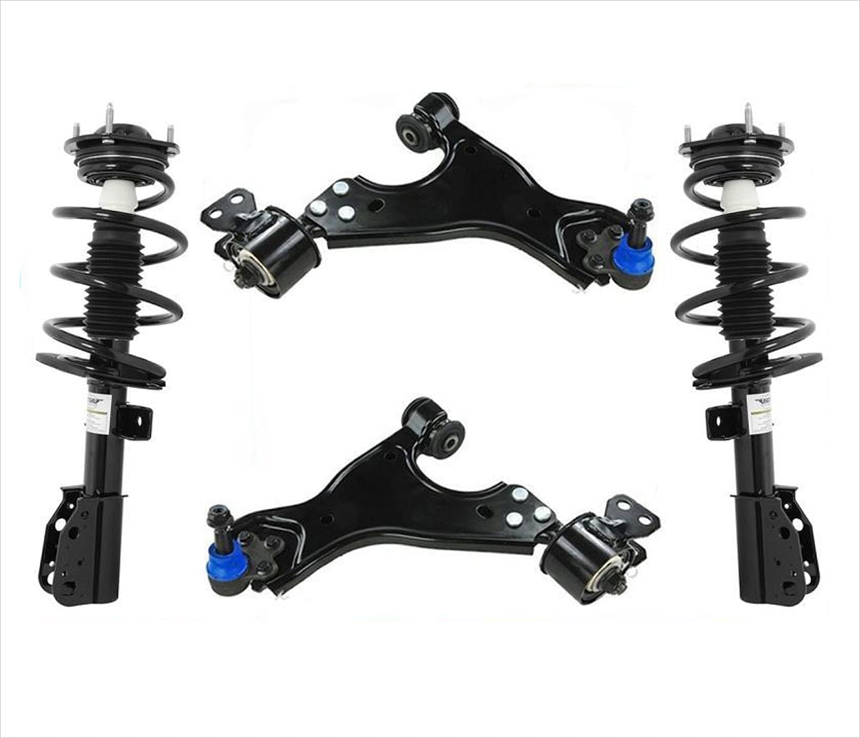 Front Complete Struts & Lower Control Arms For GMC Acadia Chevy ...