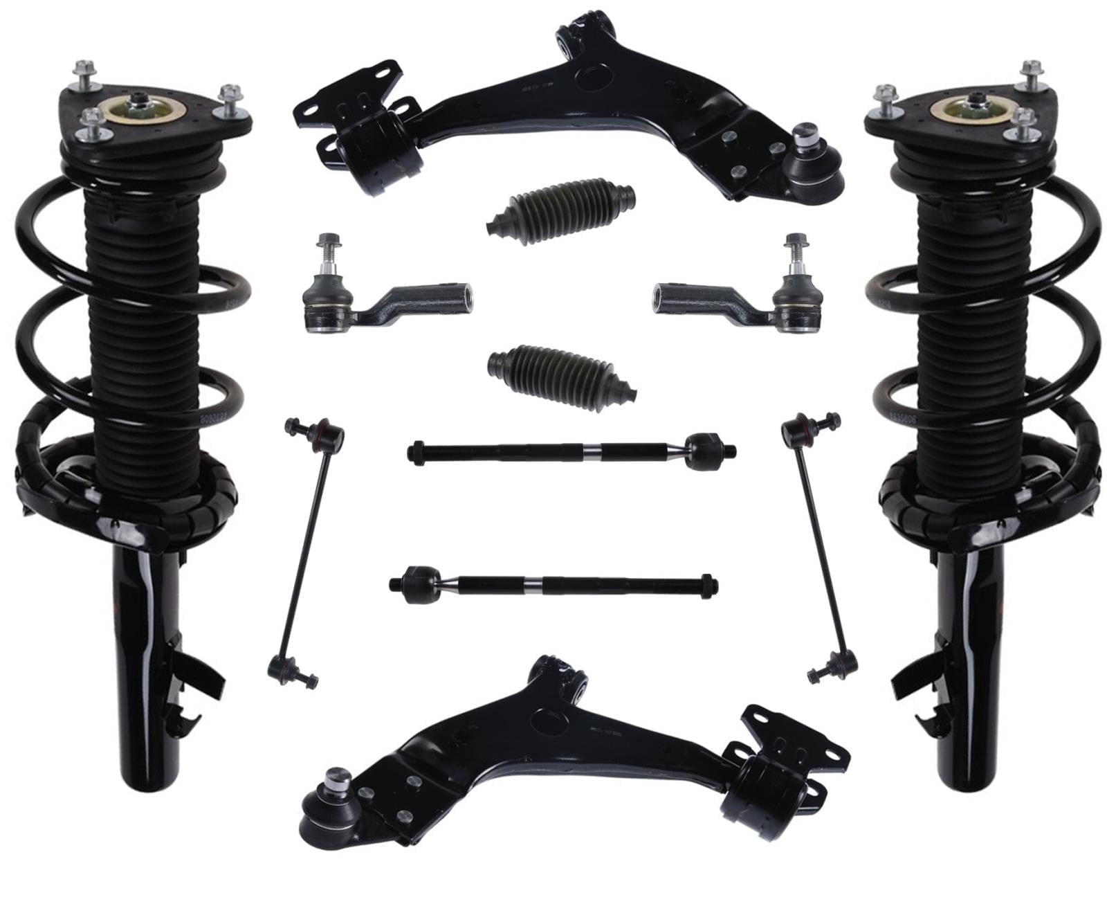 Front Complete Struts Lower Control Arms Tie Rods Links Fits 13-2018 ...