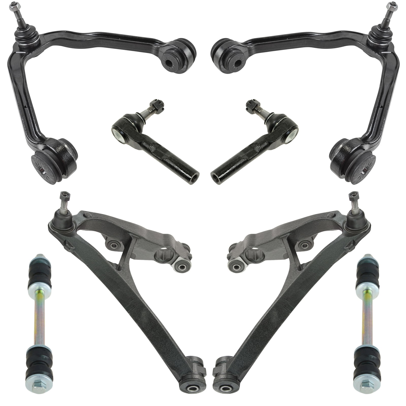 Front Control Arms Ball Joints Sway Links Tie Rods 8 Piece Kit for GM ...