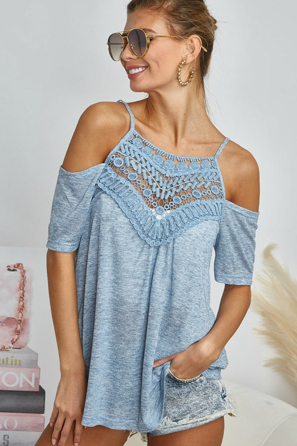 Front Crochet Lace Adjustable Strap Top - Walmart.com