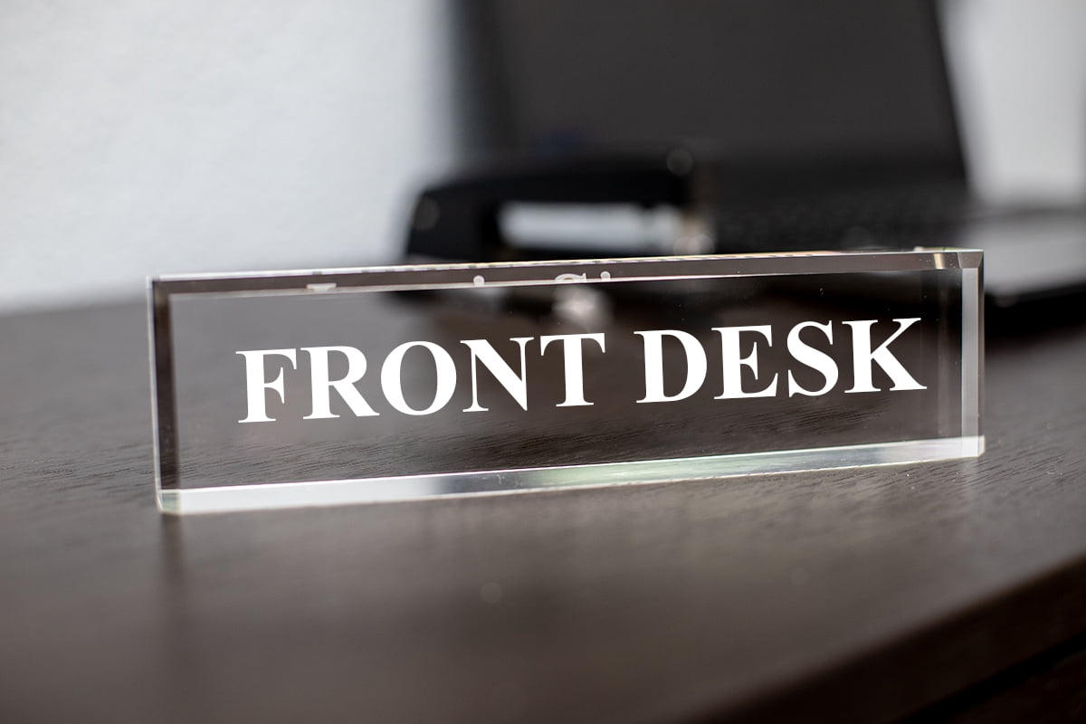 Front Desk 2" x 8" Clear Acrylic - Office Desk Accessories D?cor ...