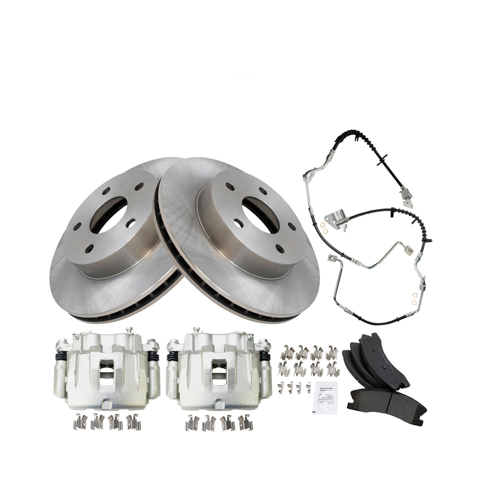 Front Disc Brake Kit for Jeep for Grand for Cherokee (1999-2003) - 7-Piece, Semi-Metallic Pads ...