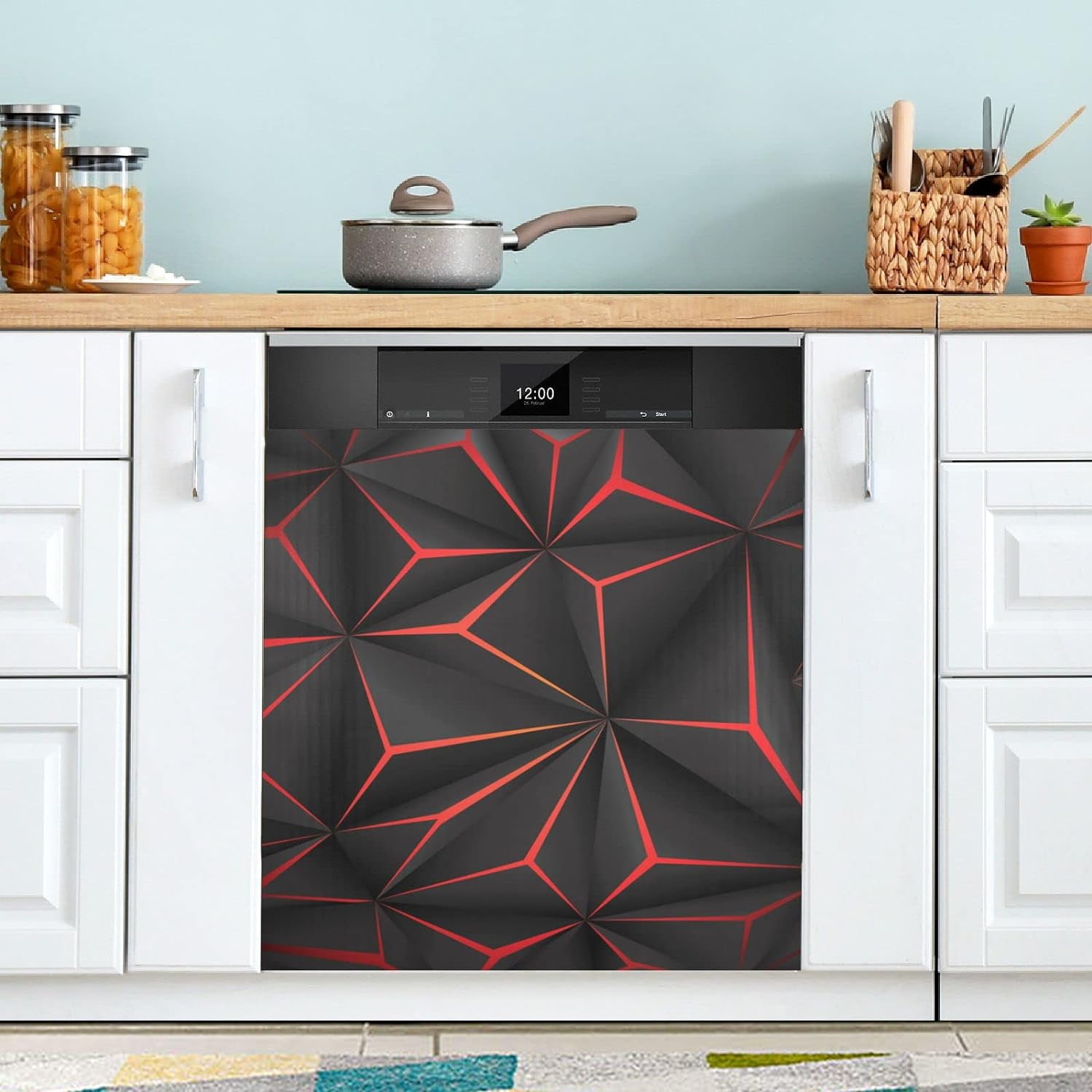Front Dishwasher Magnet Sticker Cover Decorative Appliances Stickers 3D ...
