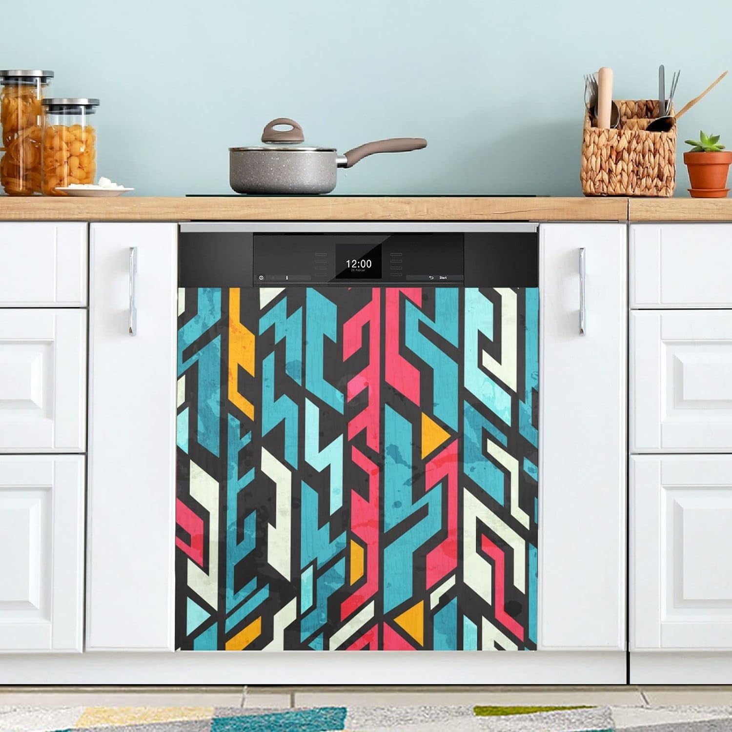 Front Dishwasher Magnet Sticker Cover Decorative Appliances Stickers ...