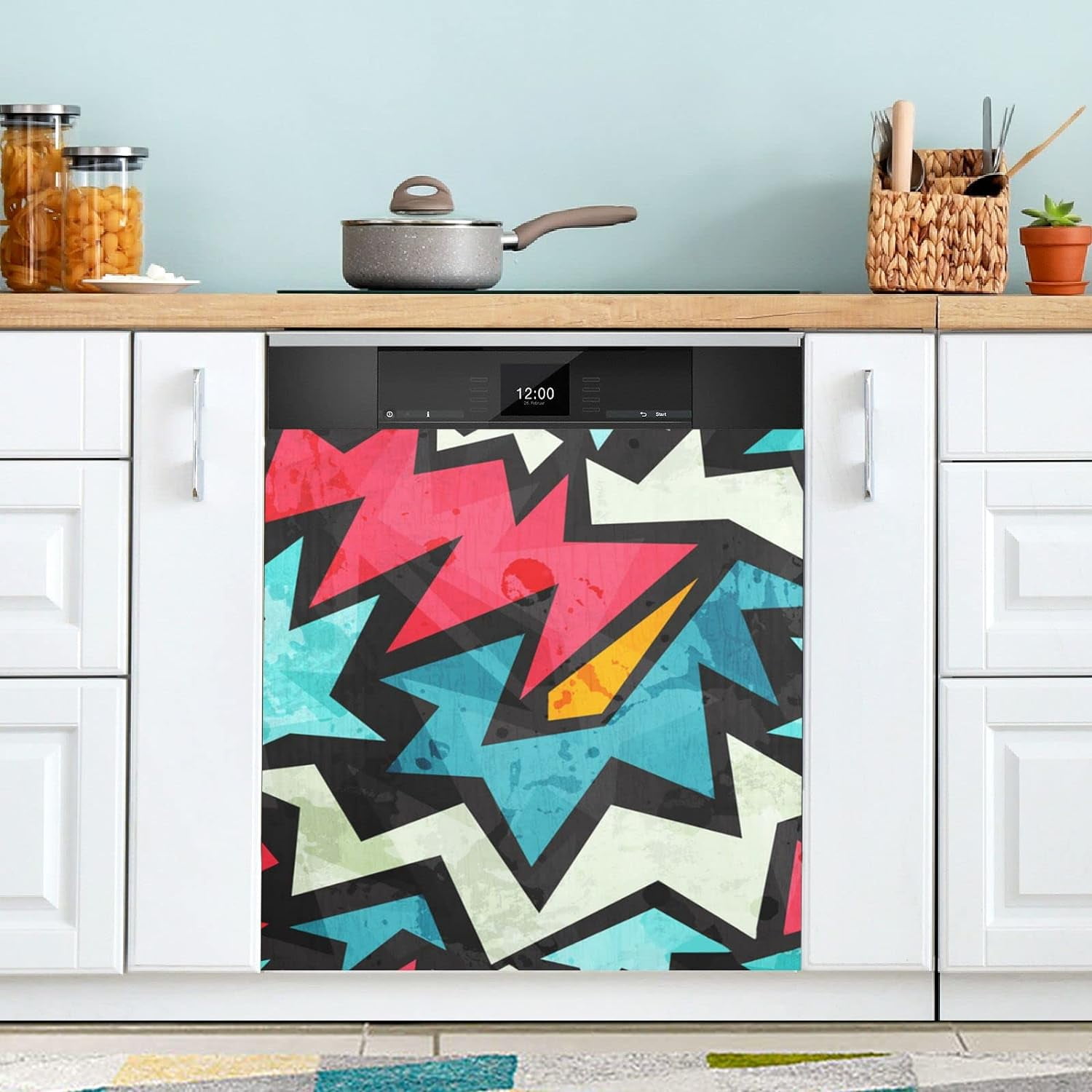 Front Dishwasher Magnet Sticker Cover Decorative Appliances Stickers ...