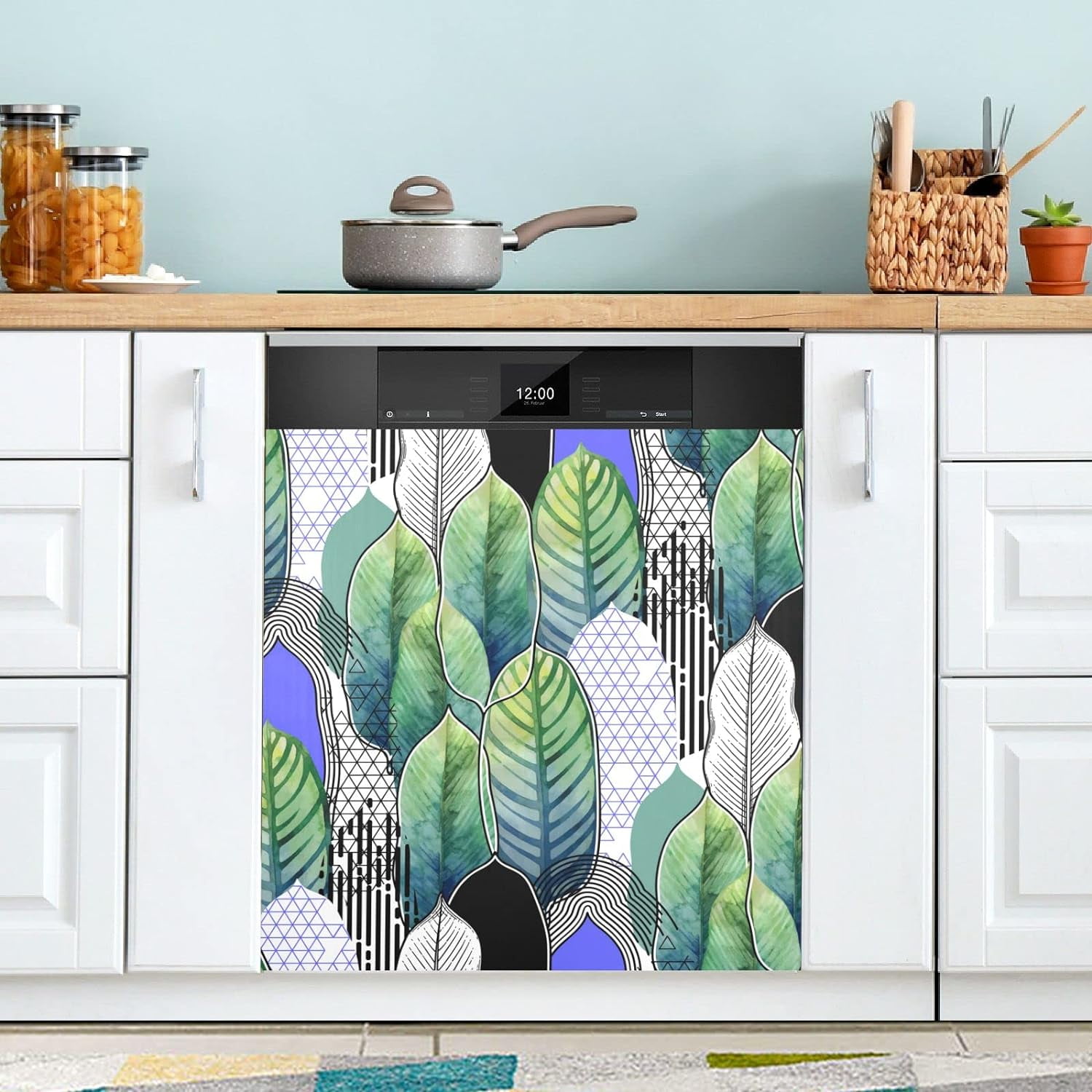 Front Dishwasher Magnet Sticker Cover Decorative Appliances Stickers ...