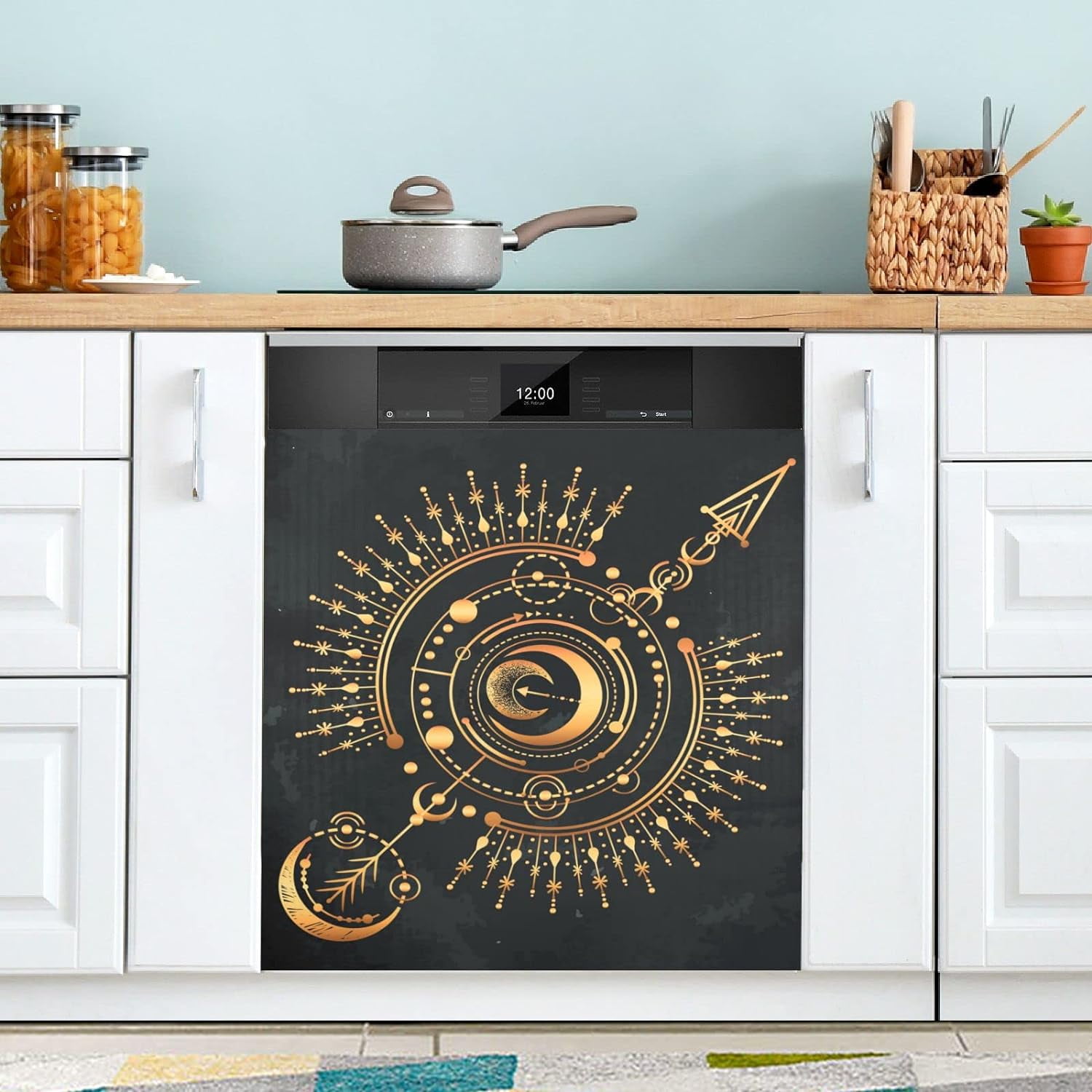 Front Dishwasher Magnet Sticker Cover Decorative Appliances Stickers ...