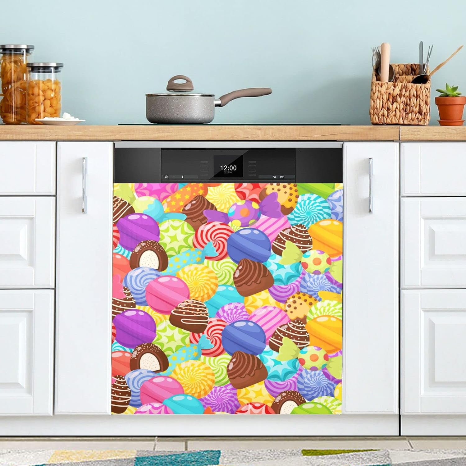Front Dishwasher Magnet Sticker Cover Decorative Appliances Stickers ...