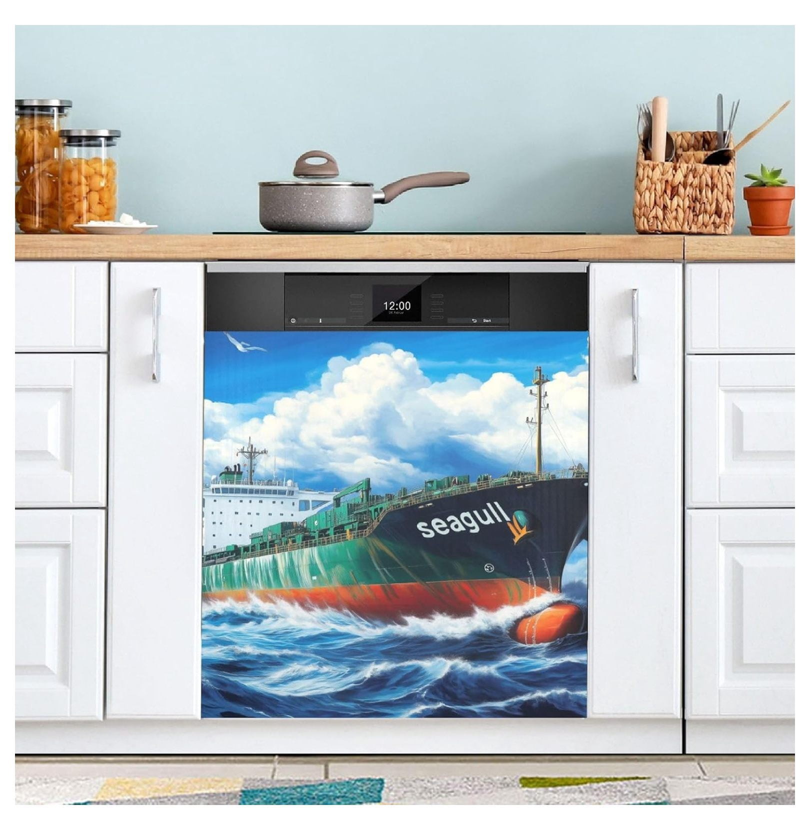 Front Dishwasher Magnet Sticker Cover Decorative Appliances Stickers ...