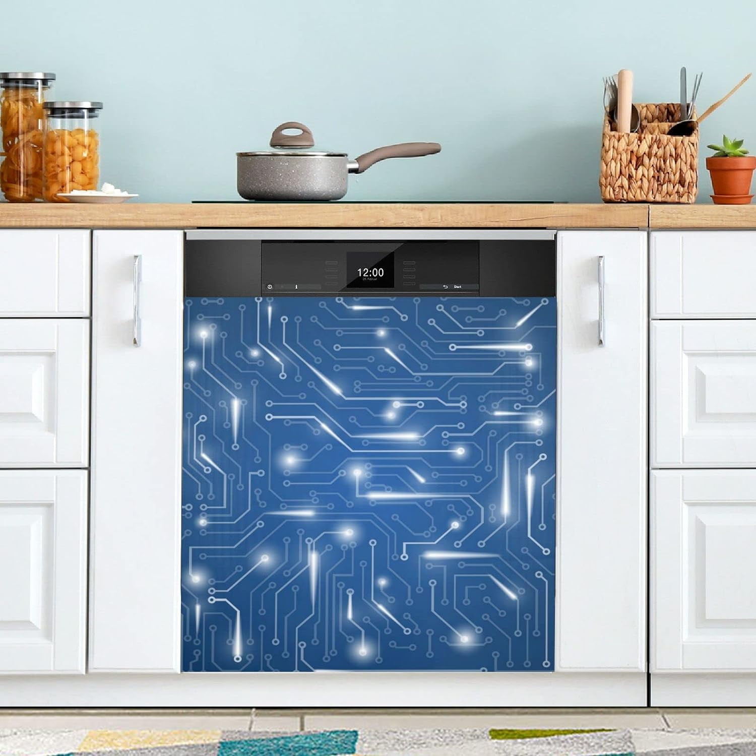 Front Dishwasher Magnet Sticker Cover Decorative Appliances Stickers ...