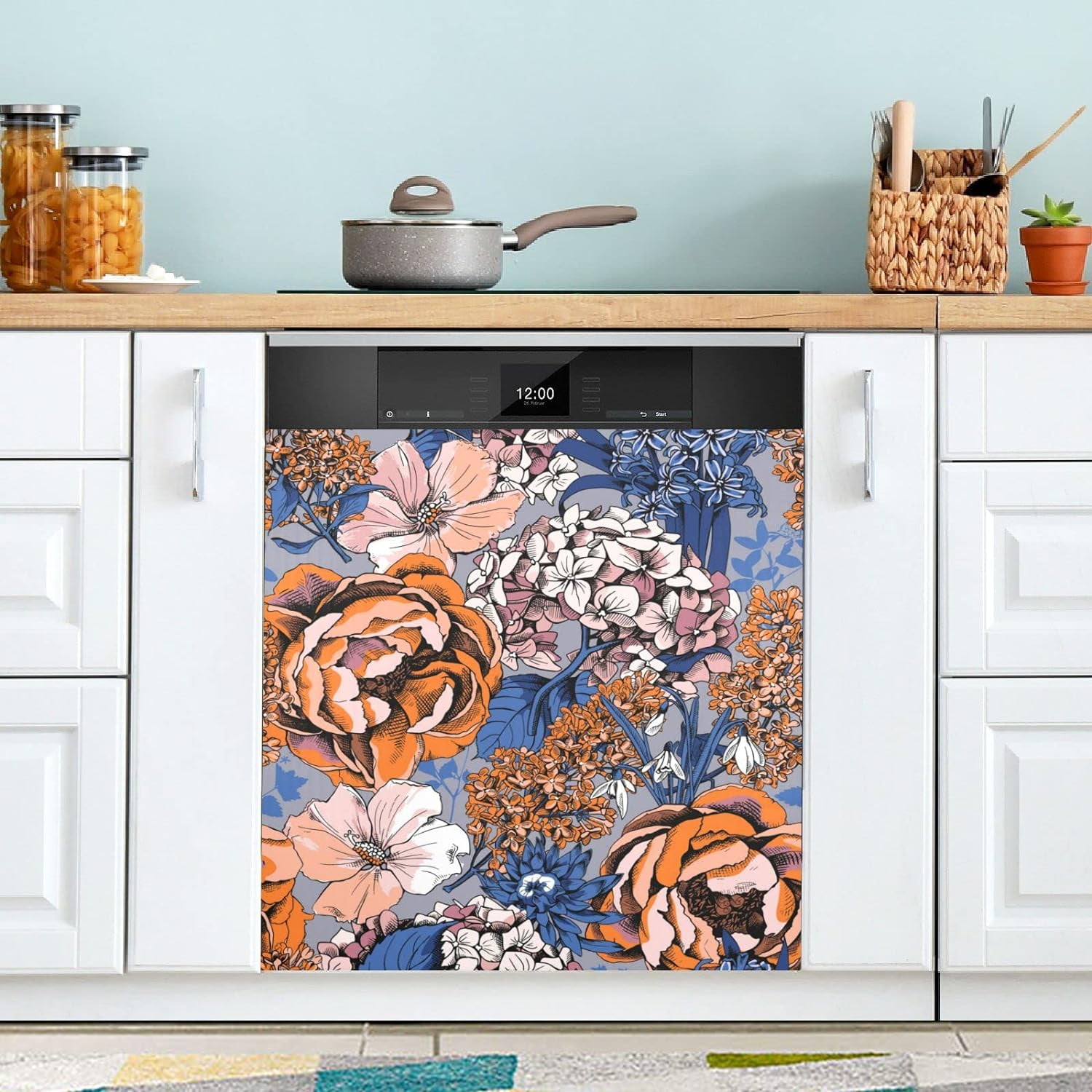 Front Dishwasher Magnet Sticker Cover Decorative Appliances Stickers ...