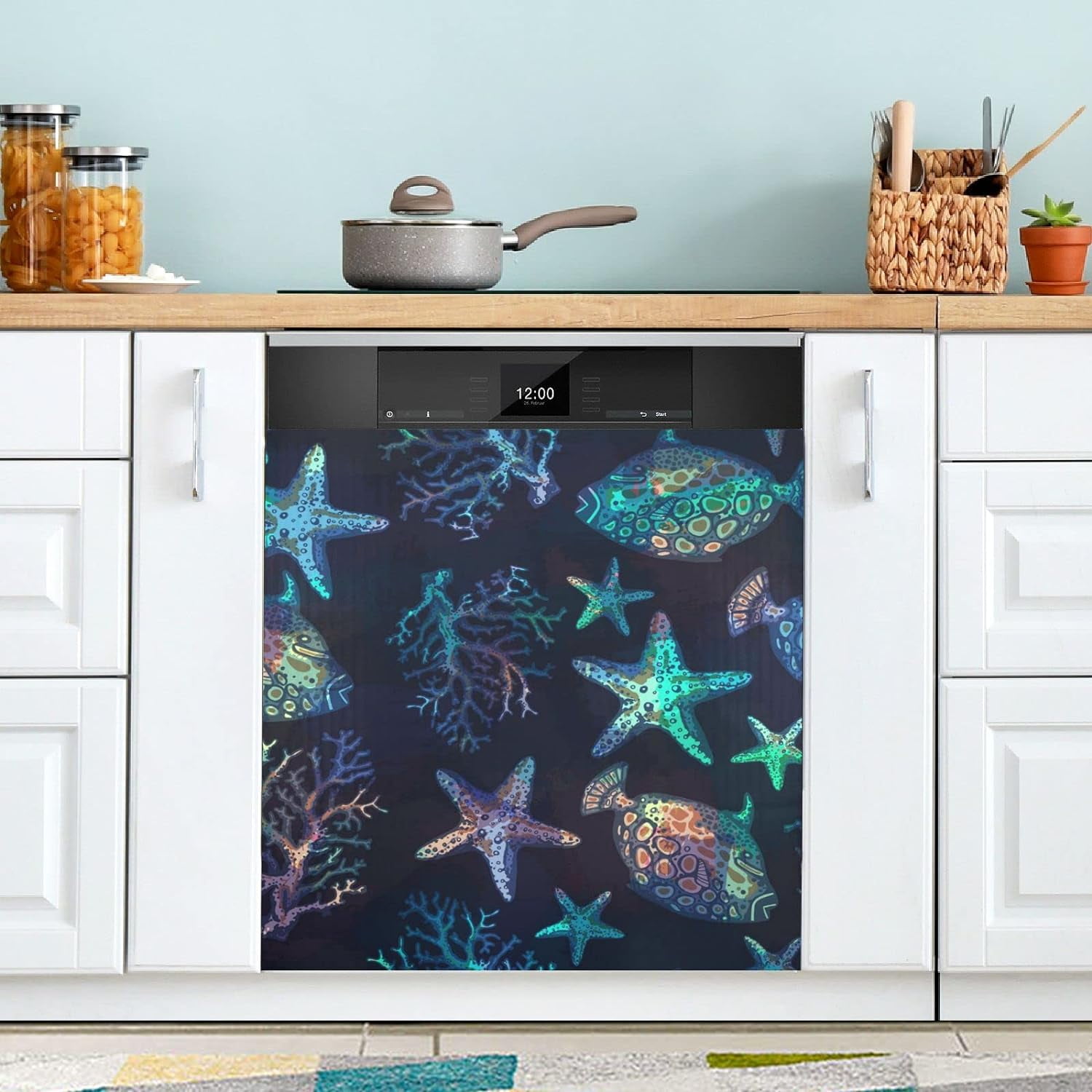 Front Dishwasher Magnet Sticker Cover Decorative Appliances Stickers ...