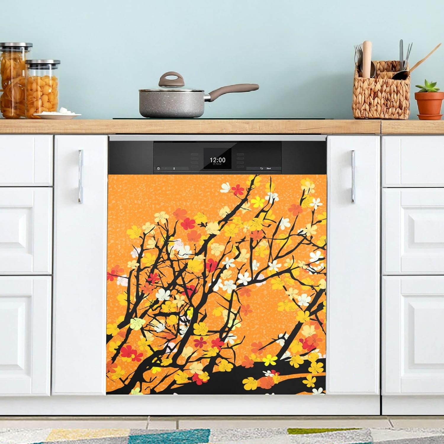 Front Dishwasher Magnet Sticker Cover Decorative Appliances Stickers ...