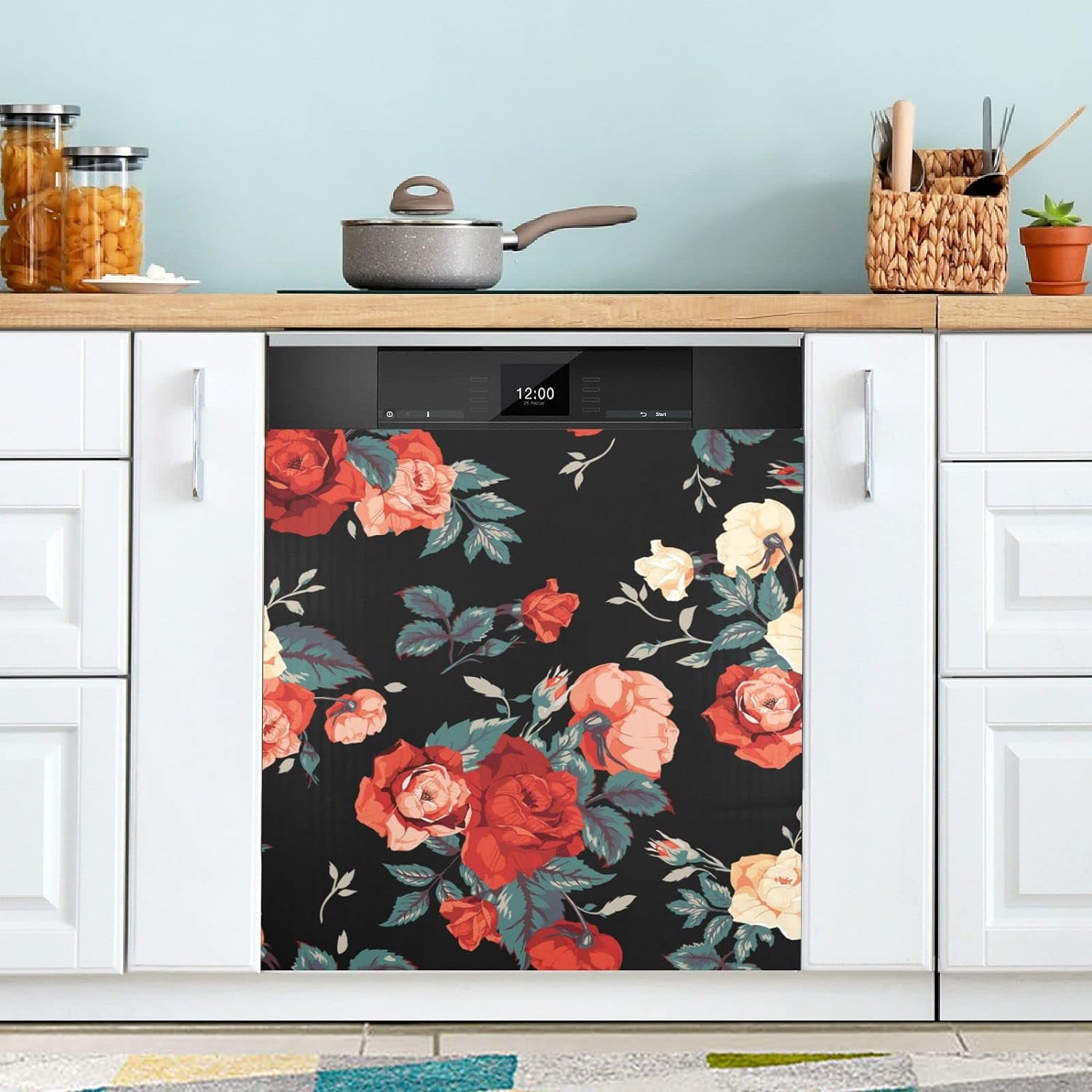 Front Dishwasher Magnet Sticker Cover Decorative Appliances Stickers ...