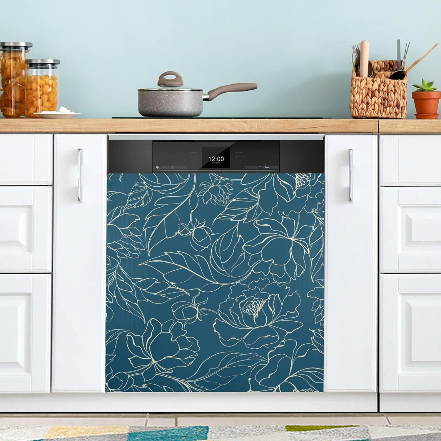 Front Dishwasher Magnet Sticker Cover Decorative Appliances Stickers ...