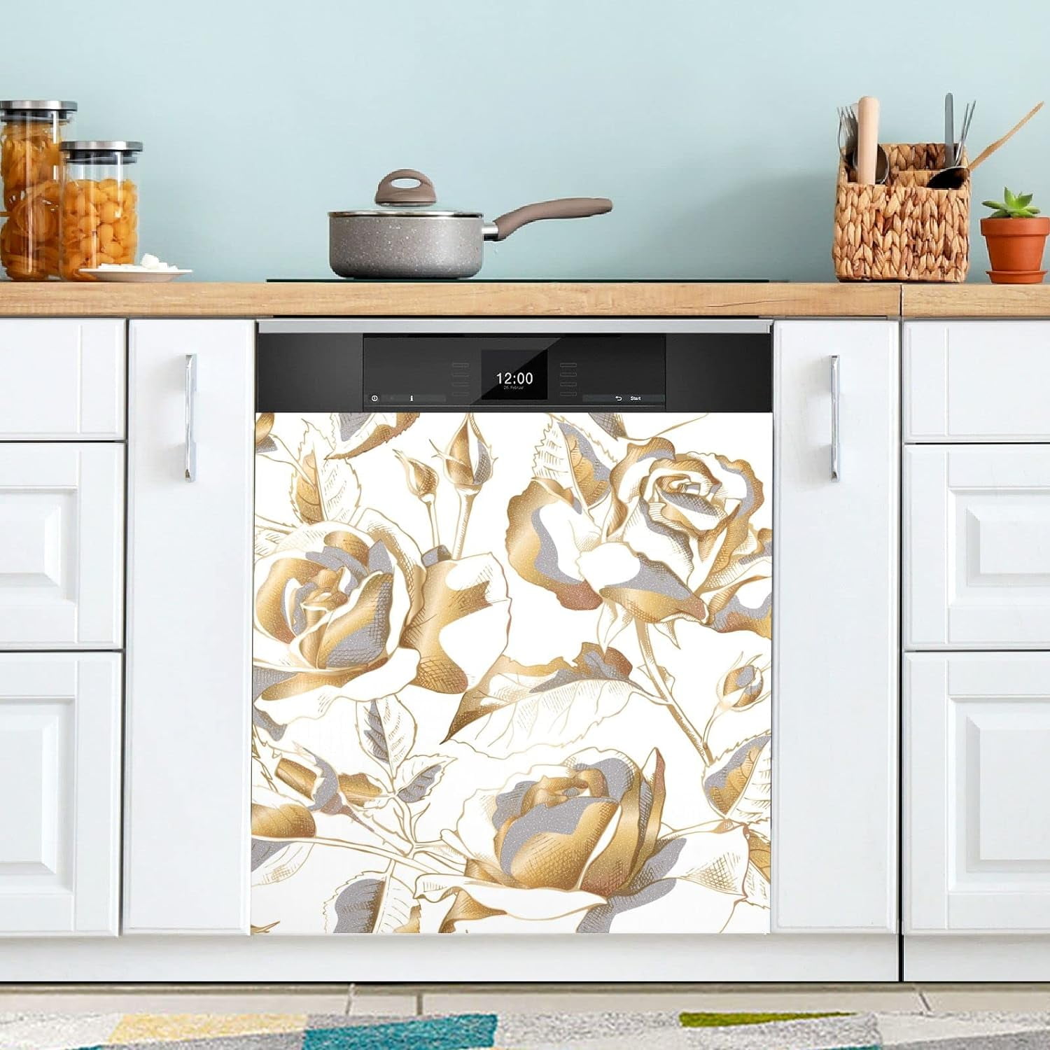 Front Dishwasher Magnet Sticker Cover Decorative Appliances Stickers ...