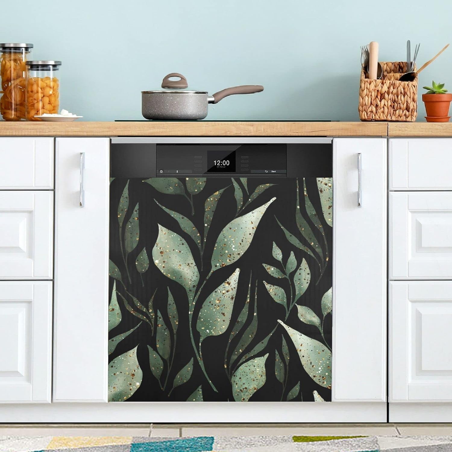 Front Dishwasher Magnet Sticker Cover Decorative Appliances Stickers ...