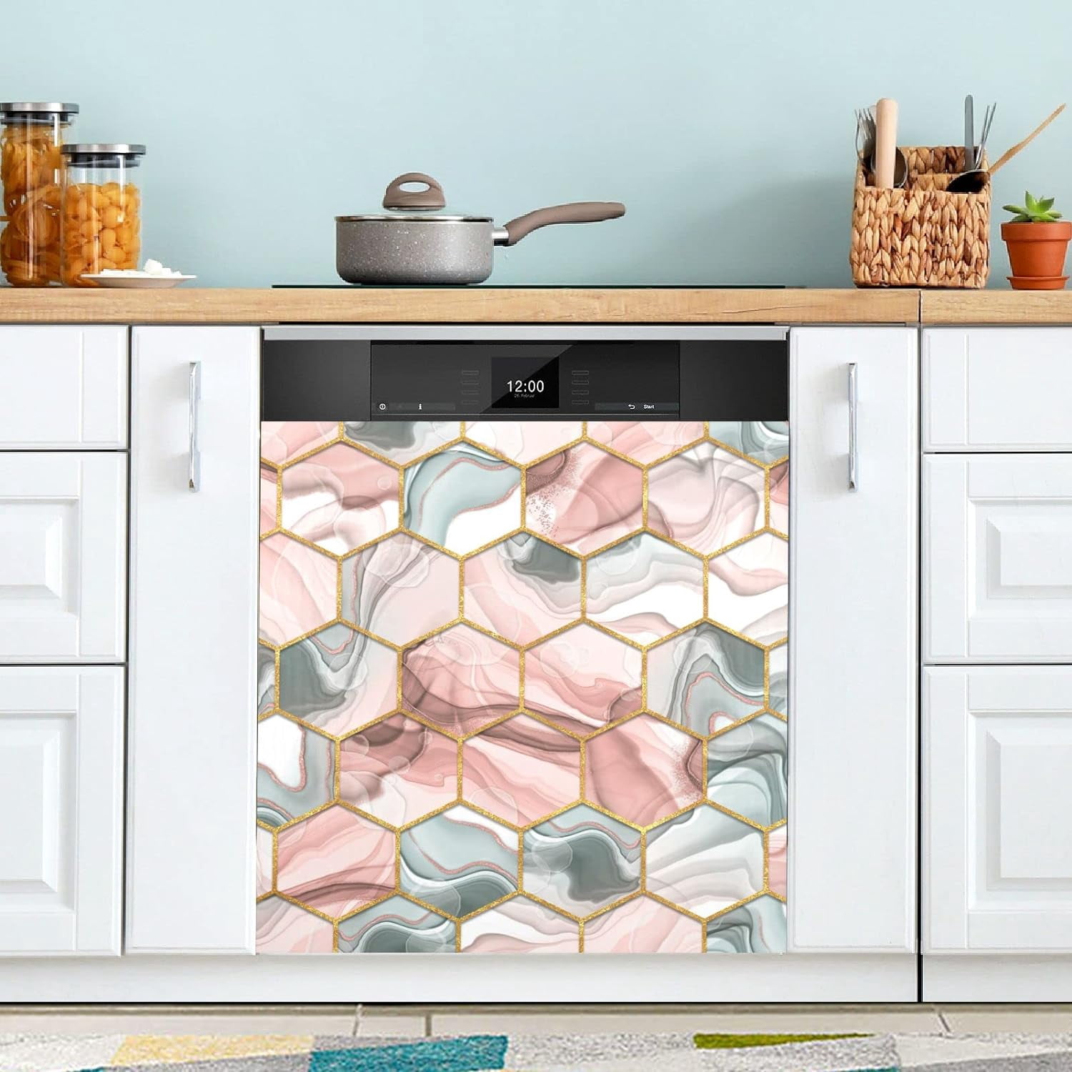 Front Dishwasher Magnet Sticker Cover Decorative Appliances Stickers ...